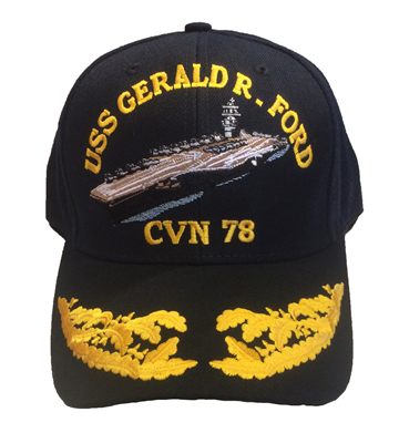 USS Gerald R. Ford CVN 78 Baseball Cap with "double scrambled egg ...
